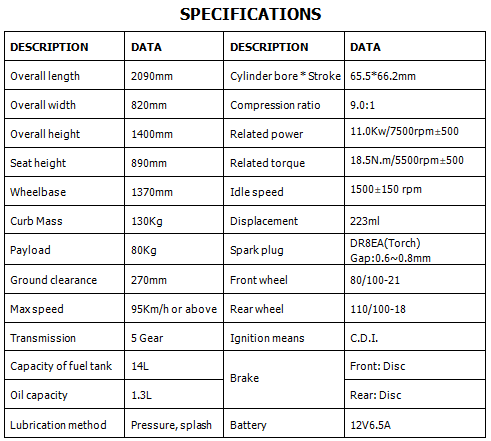 RPS Hawk-X 250, 35 Inch Seat Height, 5 Speed Manual, 21 Inch front Tir